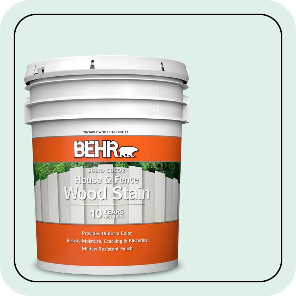 BEHR 5 gal. #490C-1 Ice Cube Solid Color House and Fence Exterior Wood ...