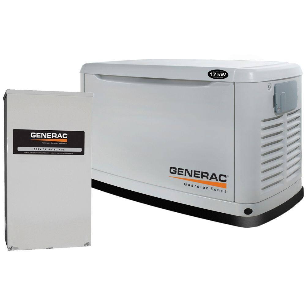 Generac 17,000-Watt Automatic Standby Generator with 200-Amp Transfer ...