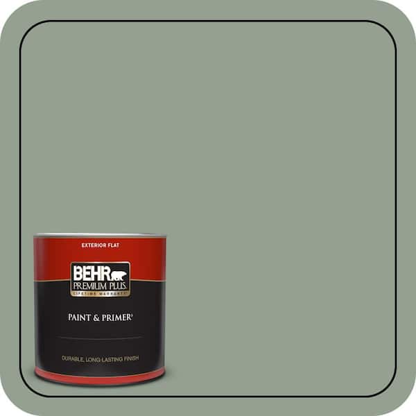 BEHR PREMIUM PLUS 1 qt. #N400-4 Forest Path Flat Exterior Paint ...