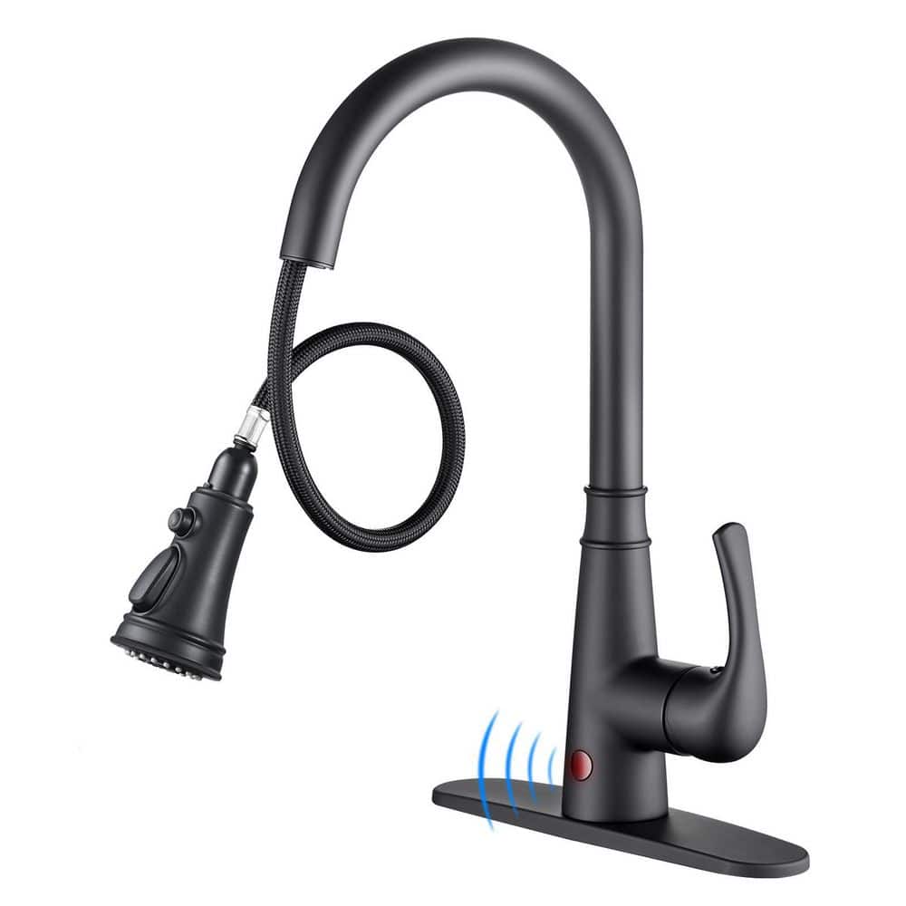 Heemli Touchless Single Handle Gooseneck Pull Down Sprayer Kitchen ...