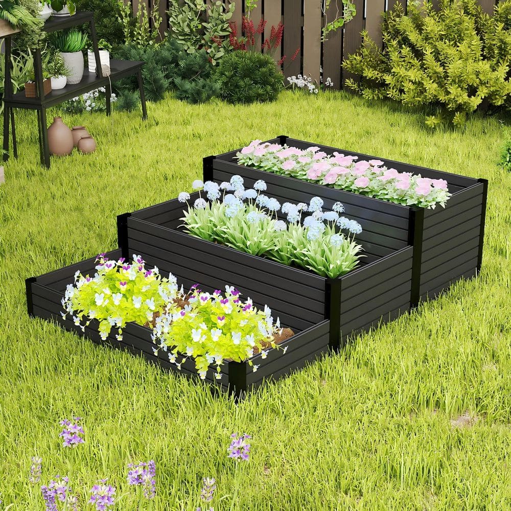 mondaria 4 ft. x 5.4 ft. x 18 in. Black Composite Panel and Alu Frame 3 ...