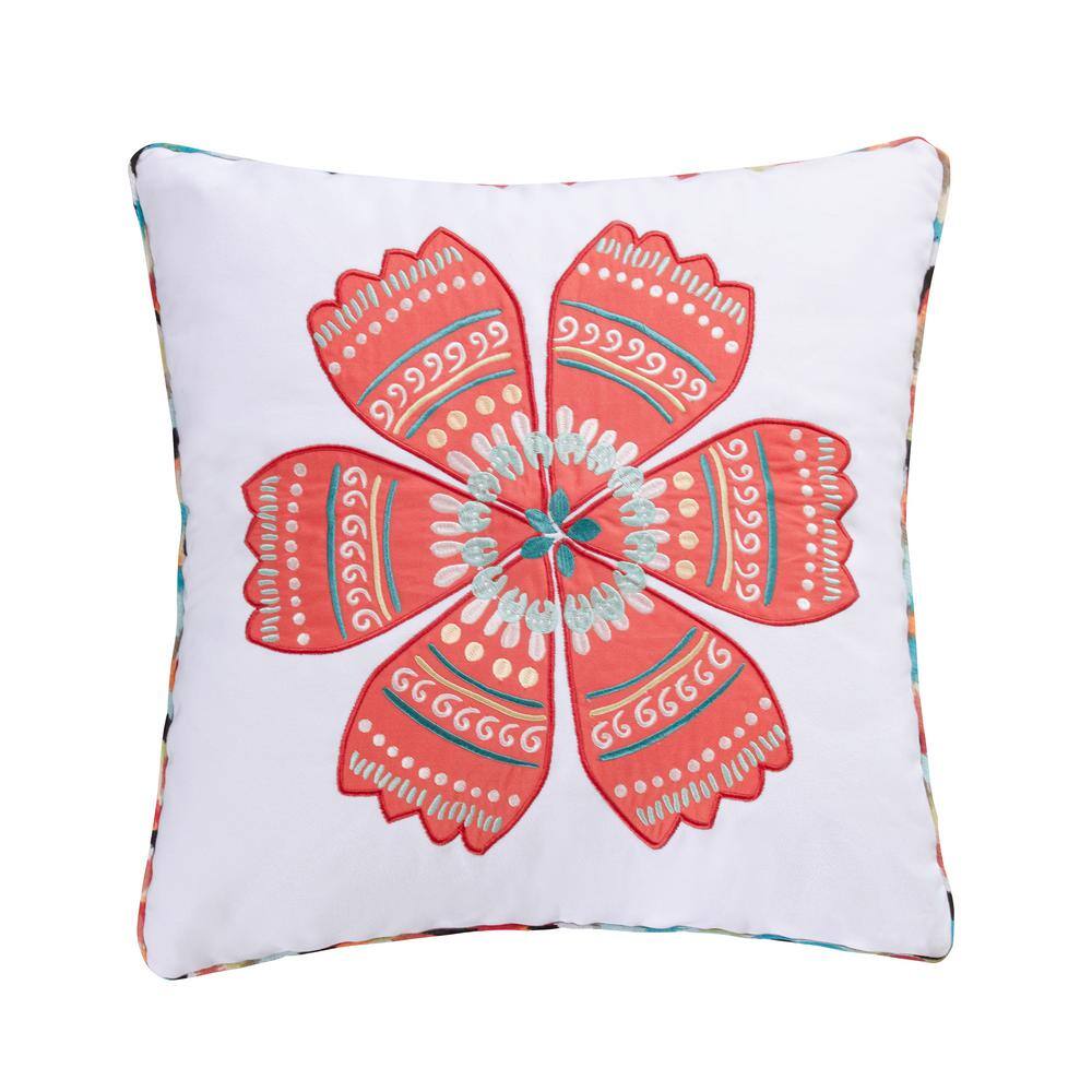 LEVTEX HOME Corona Multicolor Large Flower Embroidered Applique 20 in ...