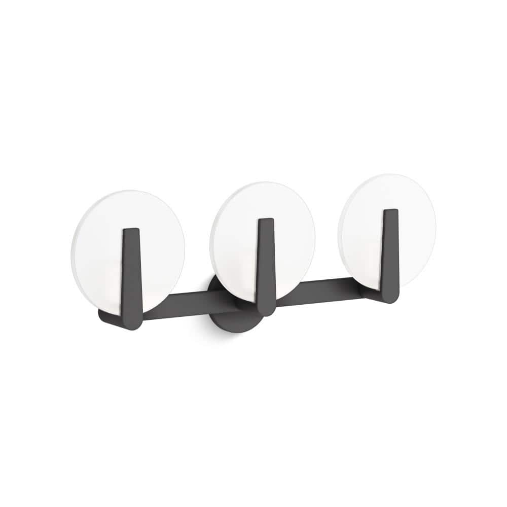 KOHLER Hint 3-Light Matte Black Frosted Glass Wall Sconce 38398-SC03 ...