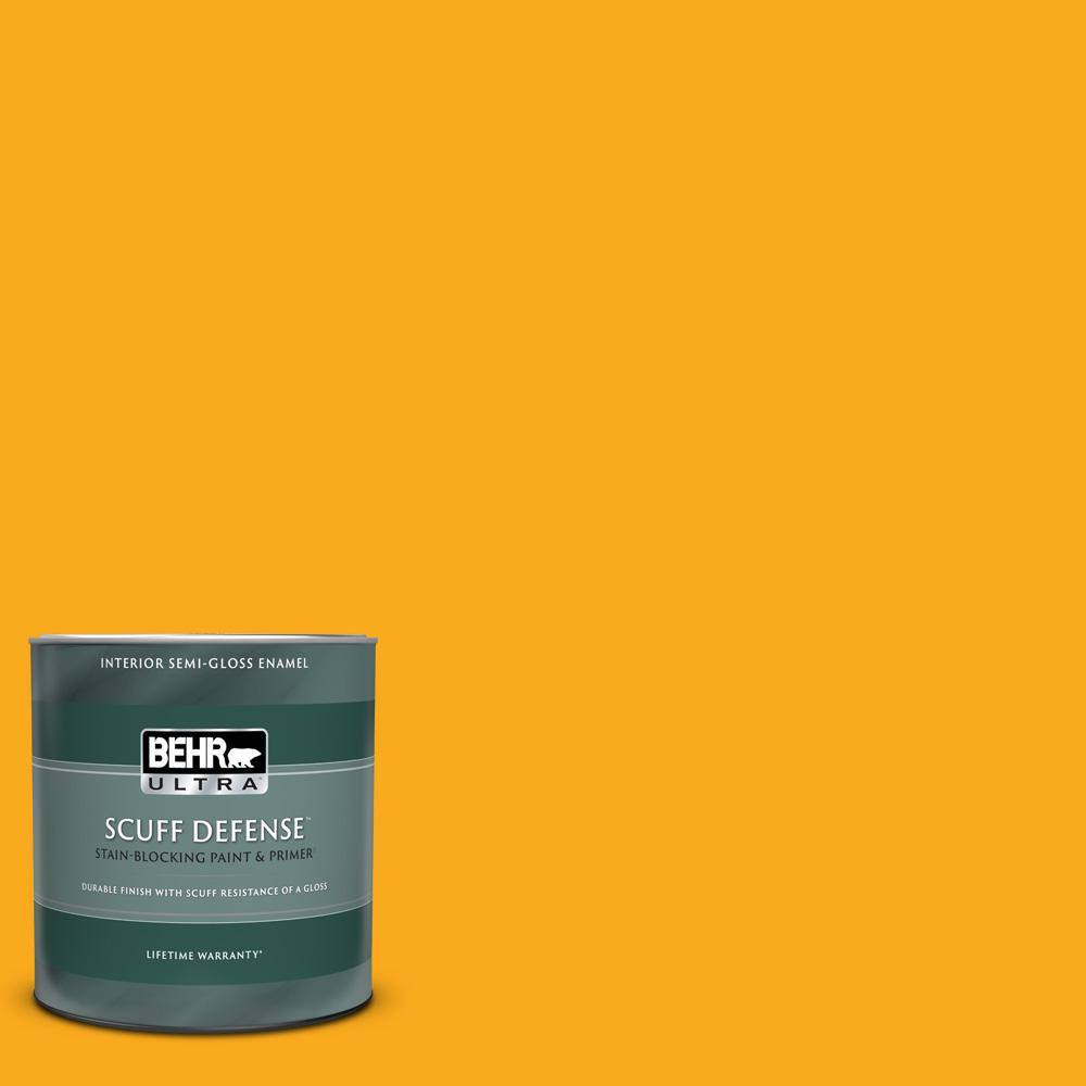 BEHR ULTRA 1 qt. #P270-7 Sunny Side Up Extra Durable Semi-Gloss Enamel ...
