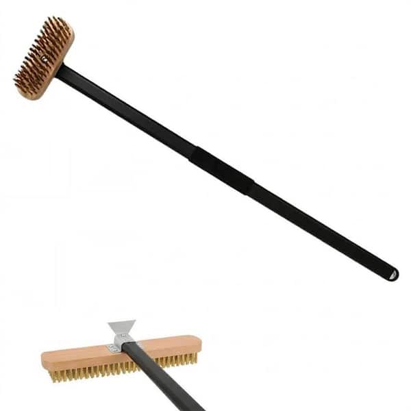JFVKAF Pizza Oven Brush Scraper Brass Bristles Adjustable Aluminum ...