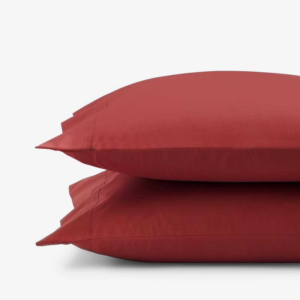The Company Store Red Clay Solid 400-Thread Count Supima Cotton Percale ...