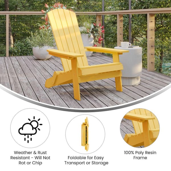 TAYLOR LOGAN Yellow Resin Outdoor Lounge Chair in Yellow Set of 2 AD 524820 2 TAYLH