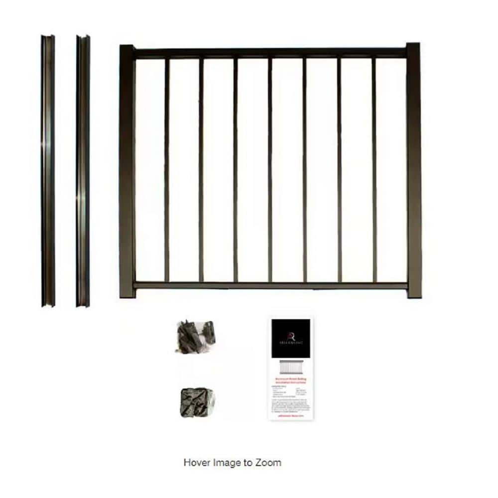 Aria Railing 42 in. x 48 in. Bronze Powder Coated Aluminum Preassembled ...