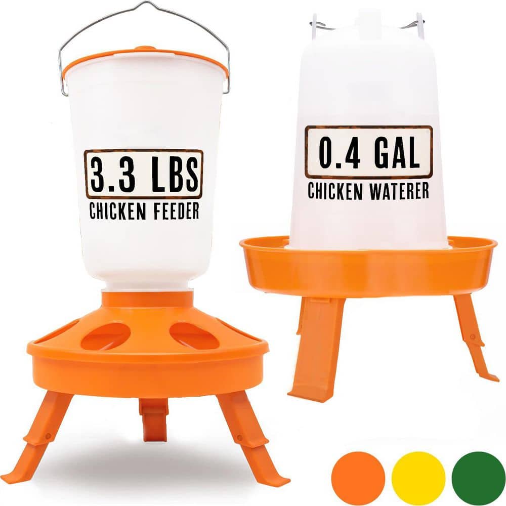 KIWDZFU Top Fill Chicken Feeder and Waterer Set BPA-Free Anti-Tip ...