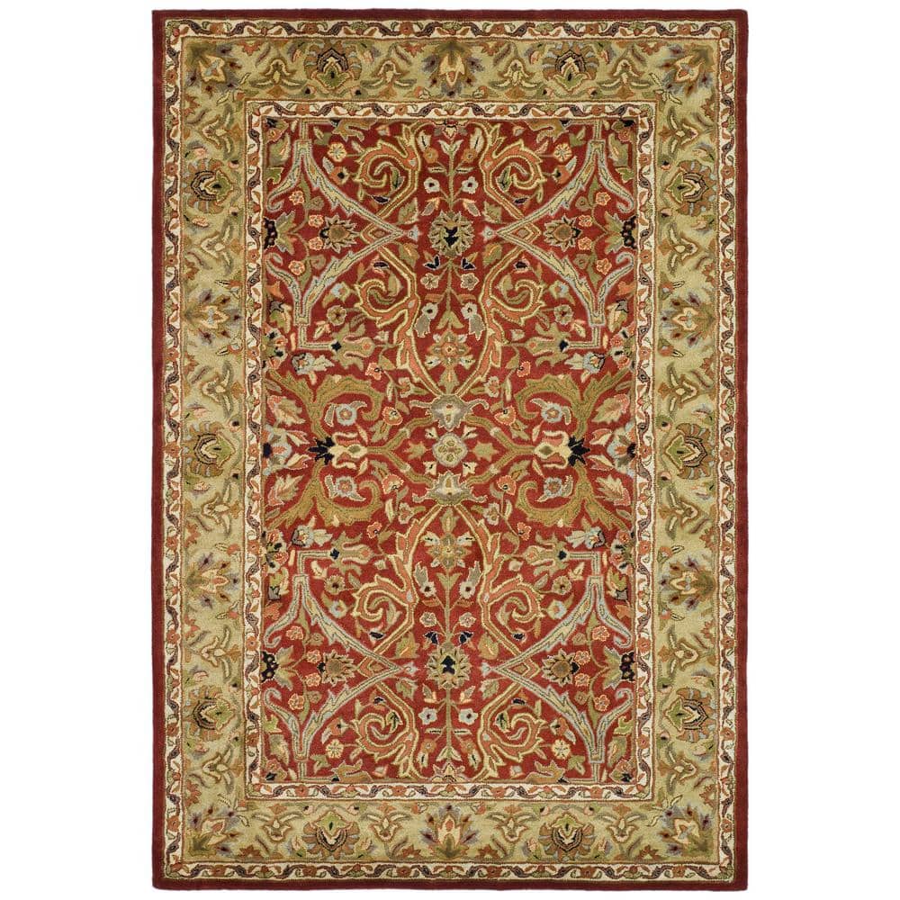 SAFAVIEH Heritage Red/Gold 6 ft. x 9 ft. Antique Border Floral Area Rug ...