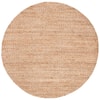 SAFAVIEH Natural Fiber Tan 6 ft. x 6 ft. Round Solid Area Rug NF212A-6R ...