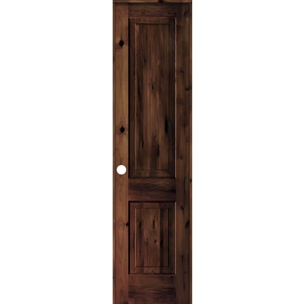 Krosswood Doors 24 in. x 96 in. Rustic Knotty Alder 2 Panel Right Hand ...