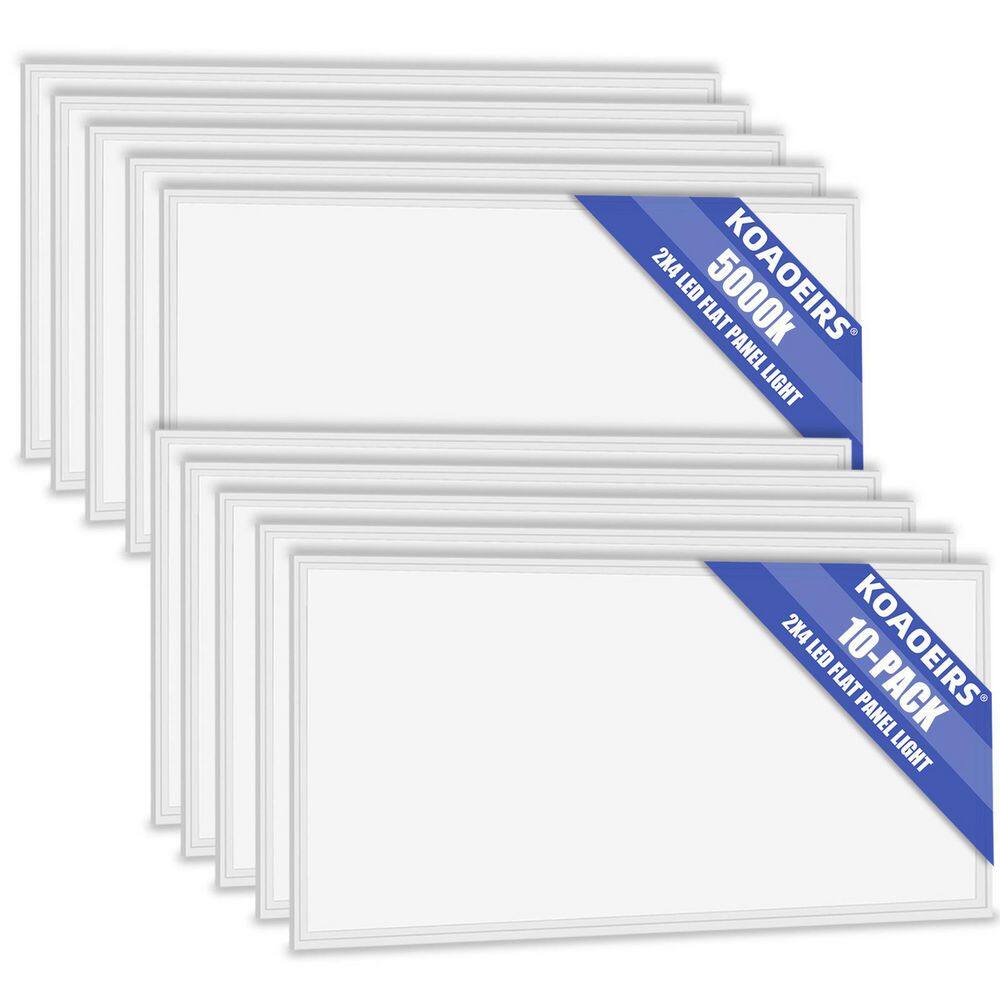 KOAOEIRS (10-Pack) 7800-Lumen 2 ft. x 4 ft. Integrated LED Panellight ...