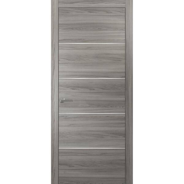 Sartodoors 42 in. x 96 in. 1 Panel Chocolate Ash Finished Solid Wood ...