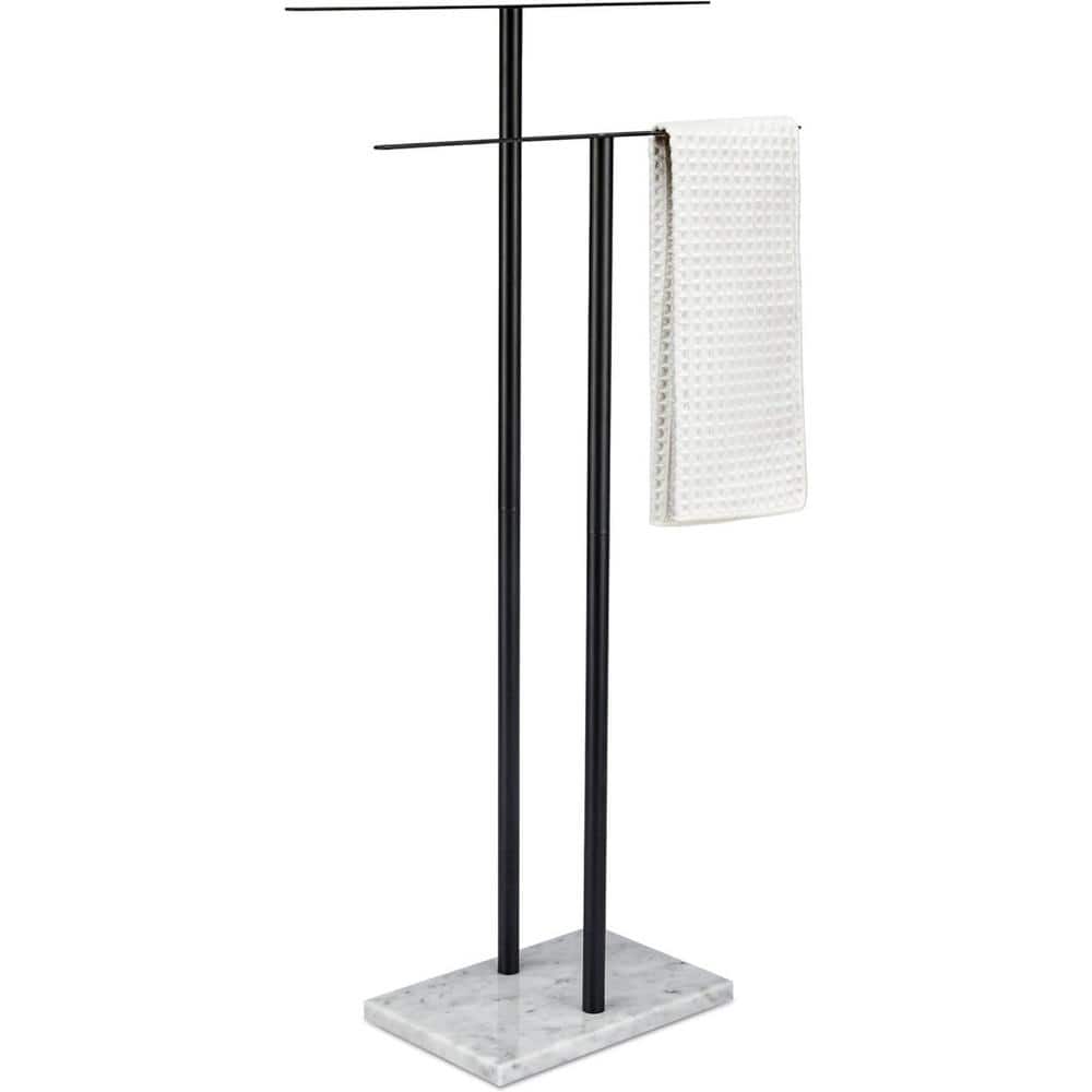 PRIMEPLUS Floor Standing Fixed Double Rod Stainless Steel Towel Rack in ...