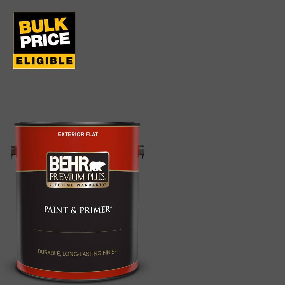 BEHR PREMIUM PLUS 1 gal. #PPU25-01 Carbon Copy Flat Exterior Paint ...
