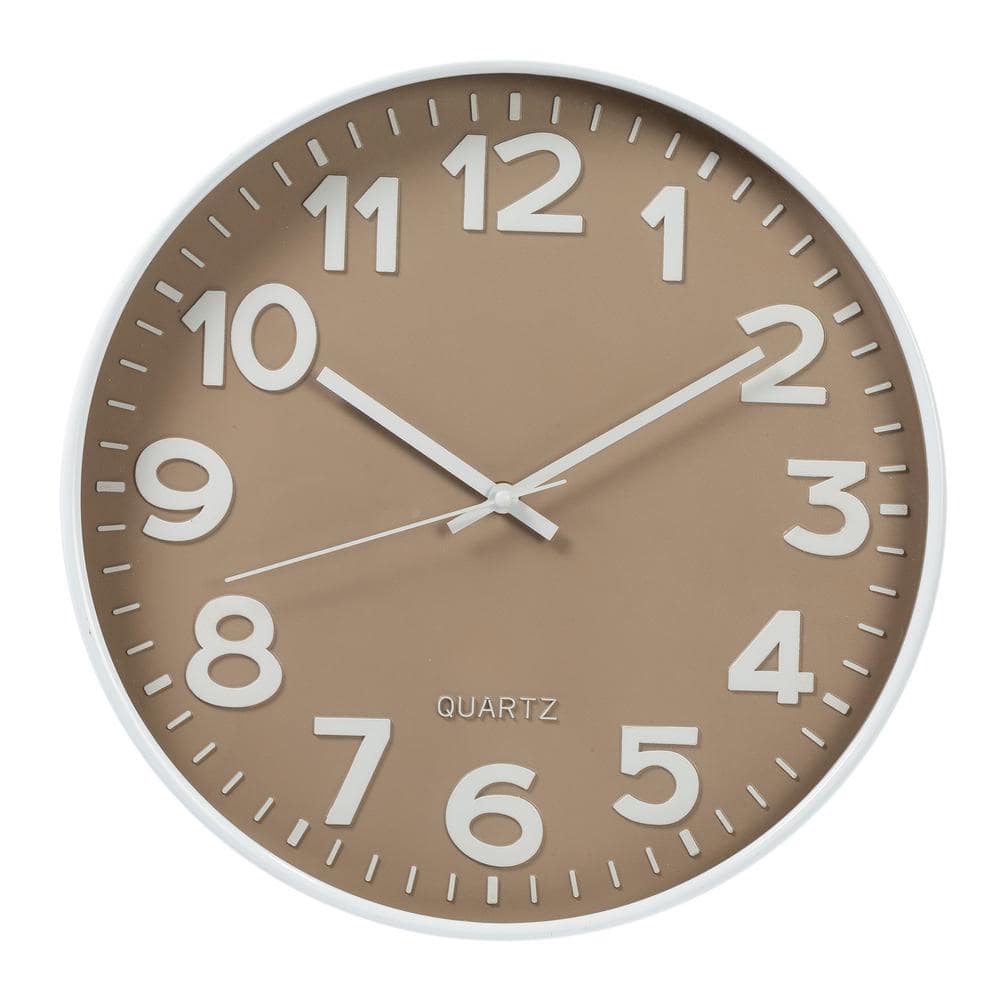 Kiera Grace KIERA GRACE Cary Quartz Wall Clock – 14 in. Grey/White ...