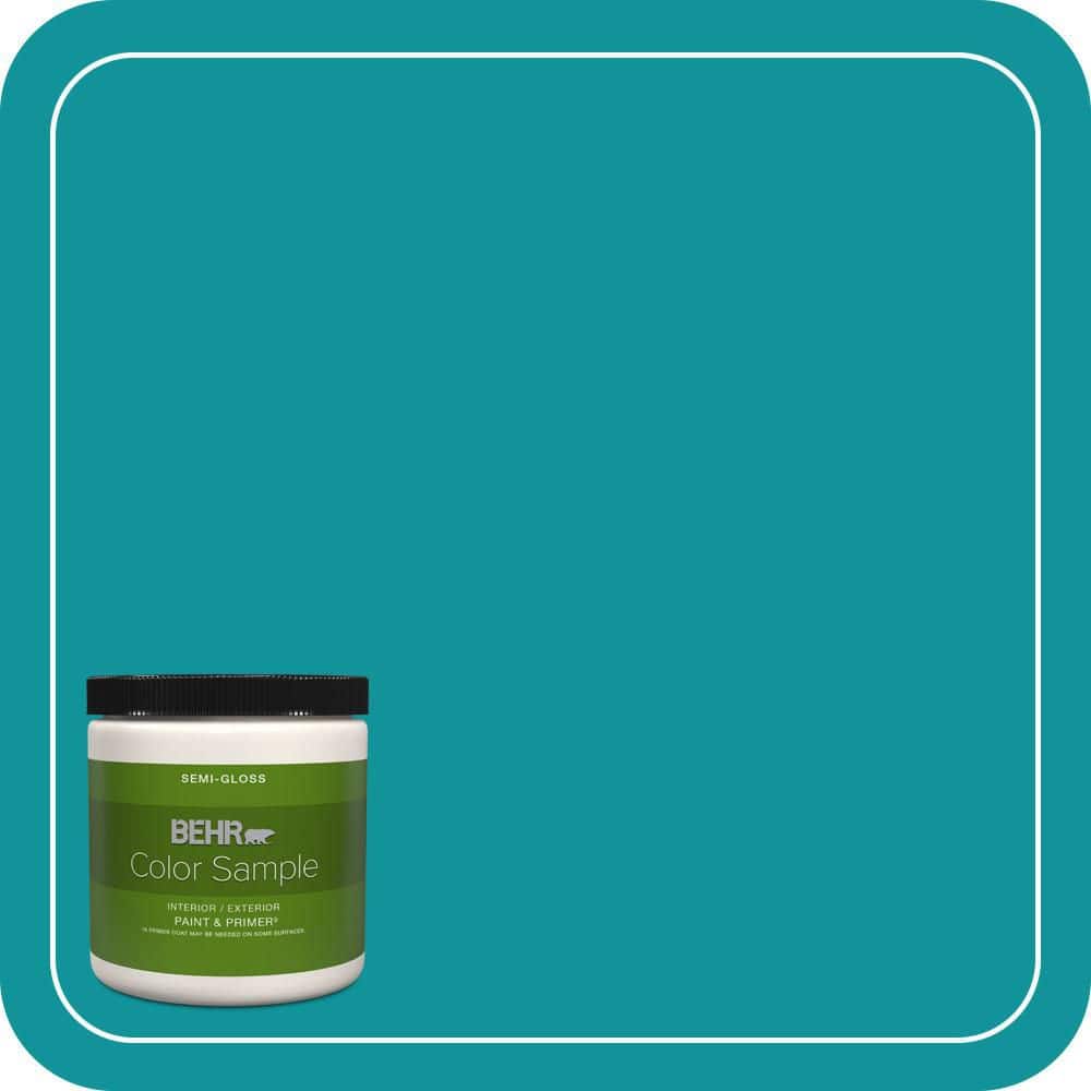BEHR PREMIUM PLUS 8 oz. #500B-6 Peacock Feather Semi-Gloss Interior ...