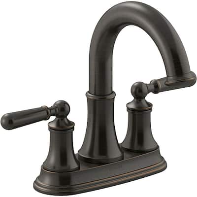 KOHLER Capilano Monoblock 2-Handle Single Hole 4 in. Centerset Bathroom Faucet in Oil-Rubbed ...