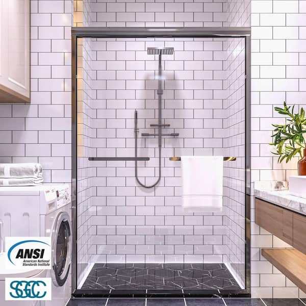 waterpar 46 to 48 in. W. x 72 in. H Double Sliding Framed Shower Door ...