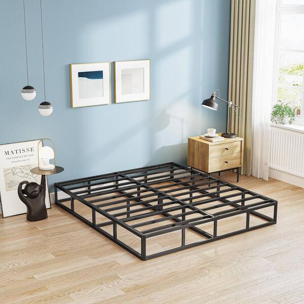 HOMZENE 7 in. H Full Box Spring, Heavy-Duty Metal Structure with Fabric ...