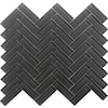 Apollo Tile Ash Gray 11 in. x 12.6 in. Herringbone Polished Glass ...
