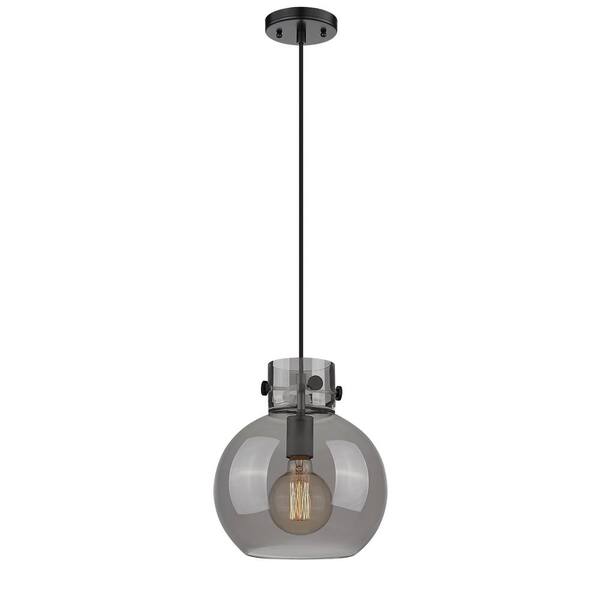 Innovations Newton Sphere 100-Watt 1-Light Matte Black Shaded Pendant ...