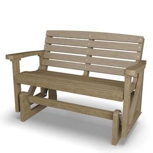 WILDRIDGE Classic 2-Person Tudor Brown Plastic Outdoor Glider LCC-209 ...