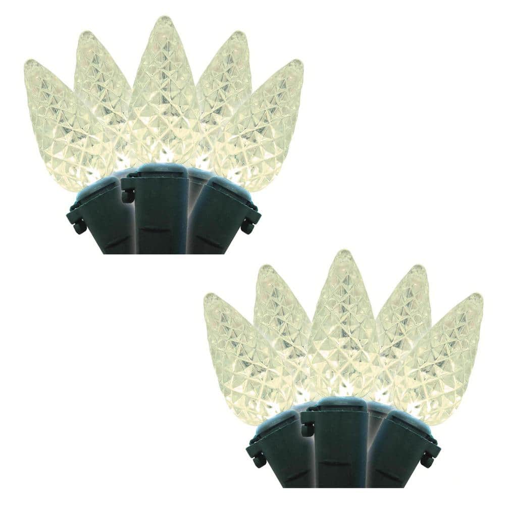 Brite Star 35-Light Warm White Faceted C6 LED Light Set (Set of 2) 37 ...