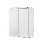 ROSWELL Spezia 52 in. W x 78 in. H Rectangular Single Sliding Frameless Corner Shower Enclosure ...
