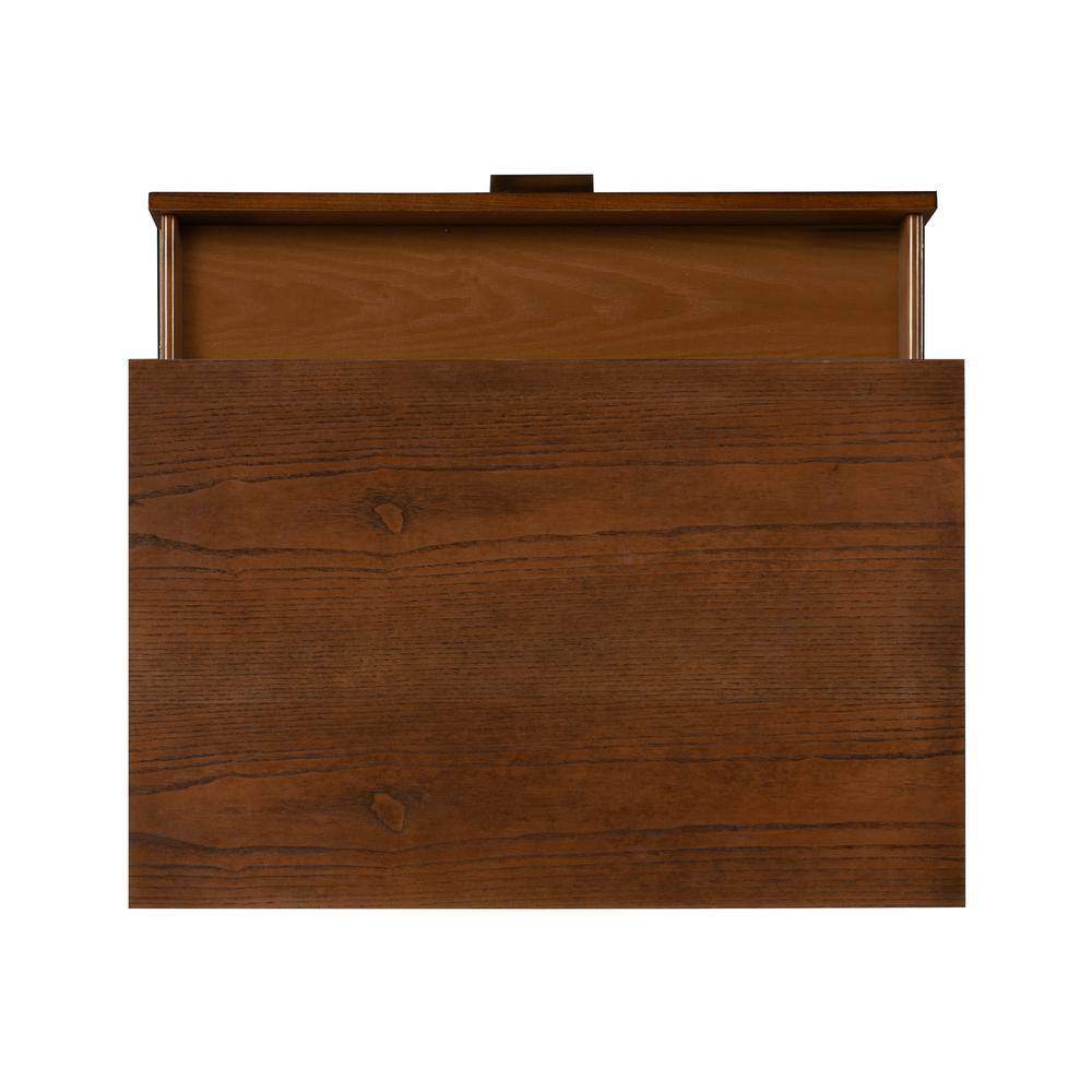 Linon Home Decor William Brown Ash Veneer 4 Drawer Chest With Bronze ...