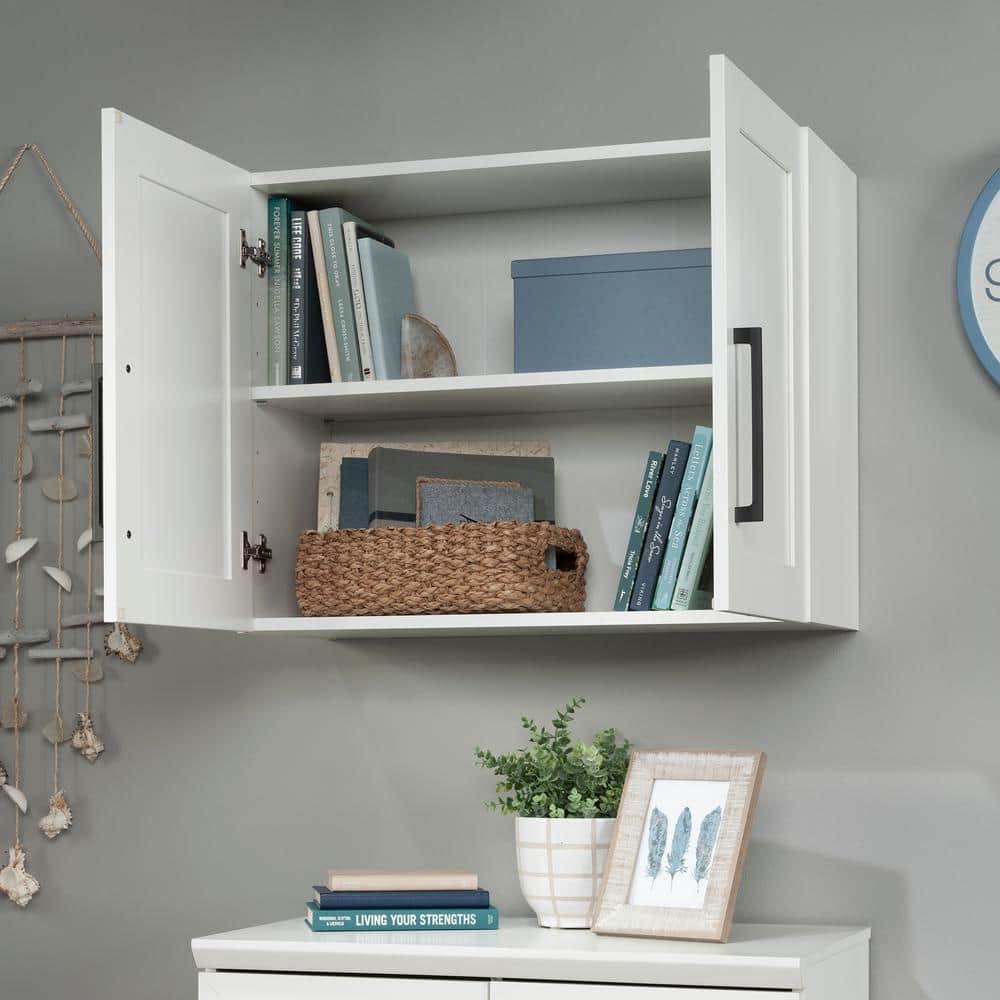 SAUDER HomePlus Soft White Finish 23 in. Storage Cabinet with ...