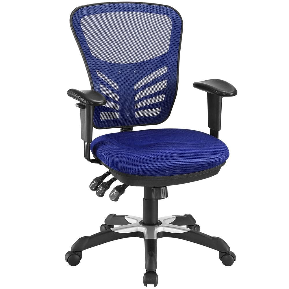 MODWAY Articulate 26 in. Width Big and Tall Blue Mesh Ergonomic Chair ...