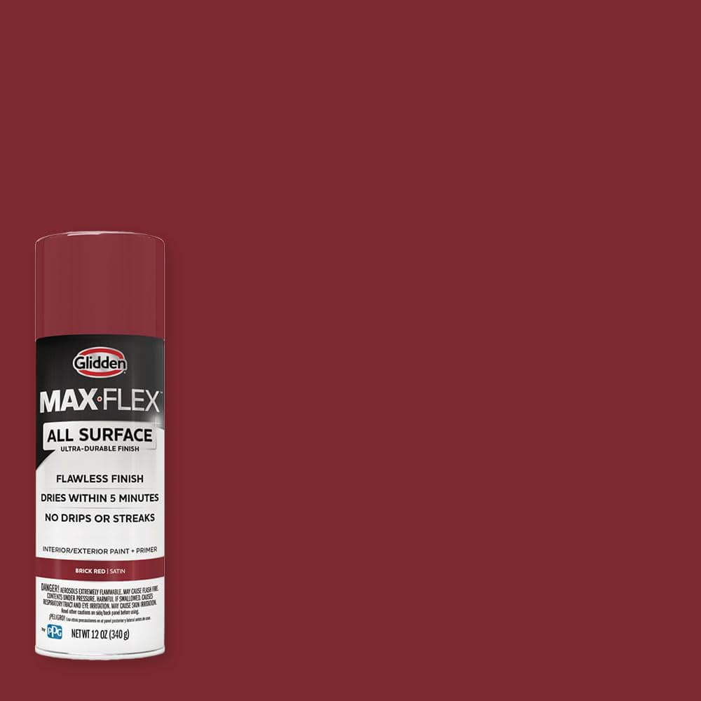 GLIDDEN MAX FLEX 12 oz. Satin Brick Red Interior/Exterior All Surface ...