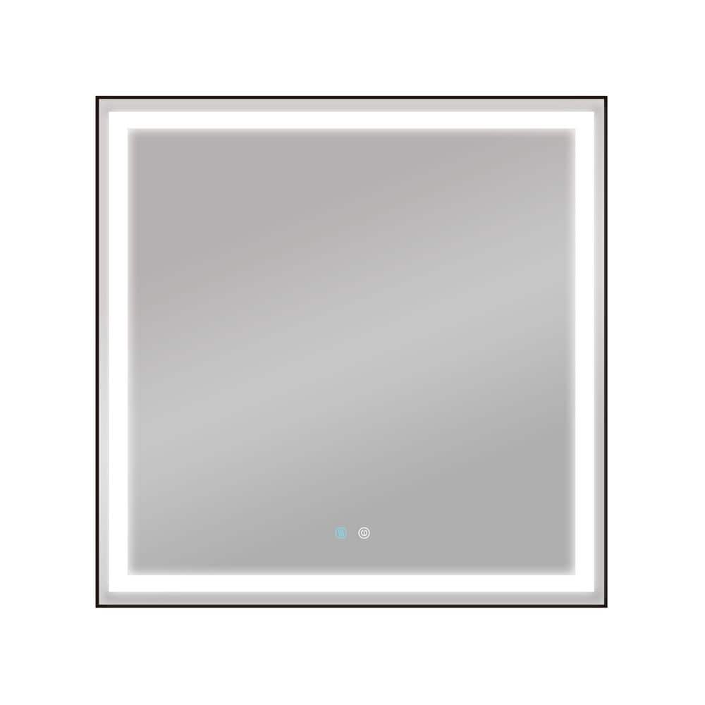 36 in. W x 36 in. H LED Square Steel Framed Dimmable Wall Bathroom ...