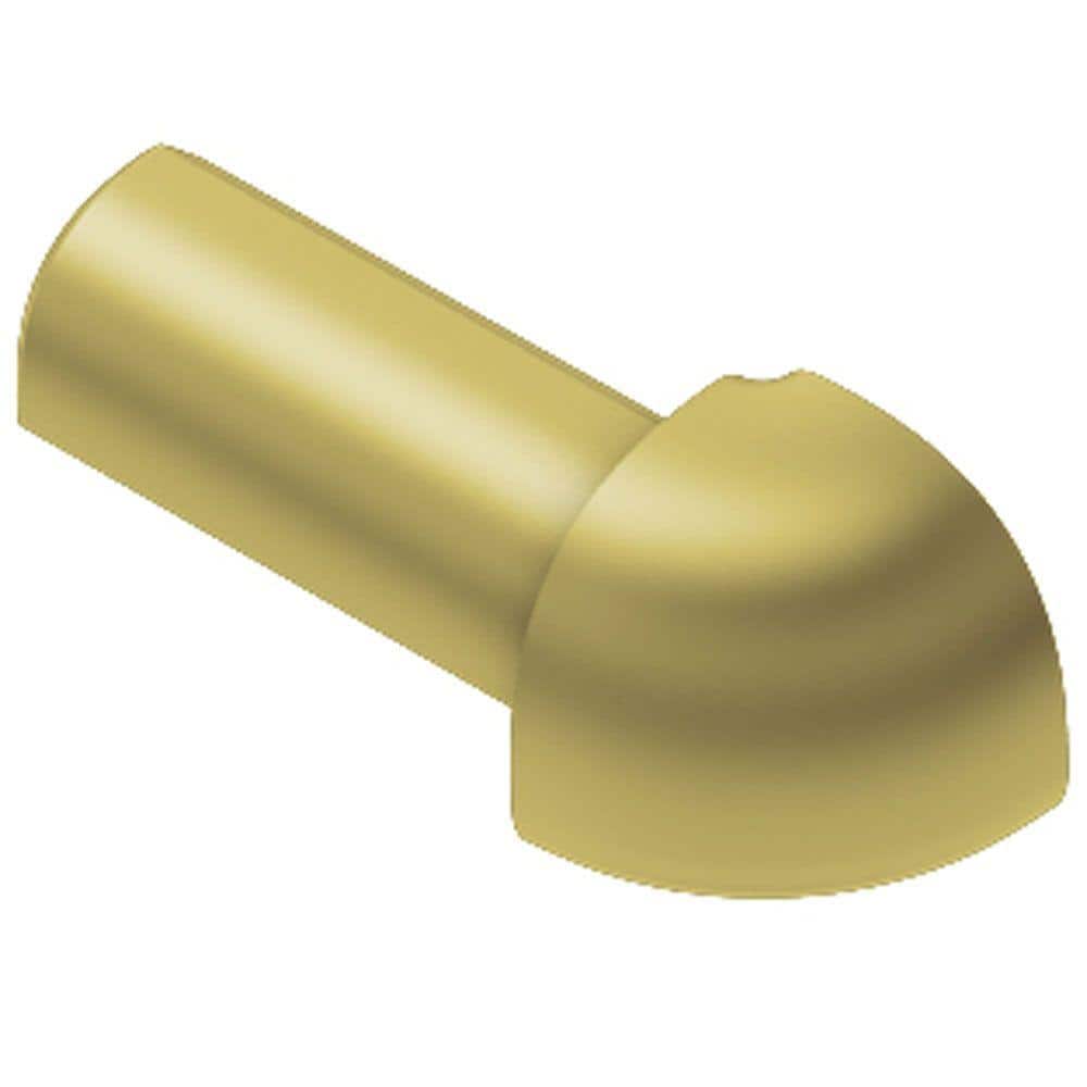 Schluter Rondec Satin Brass Anodized Aluminum 1/2 in. x 1 in. Metal 90 ...