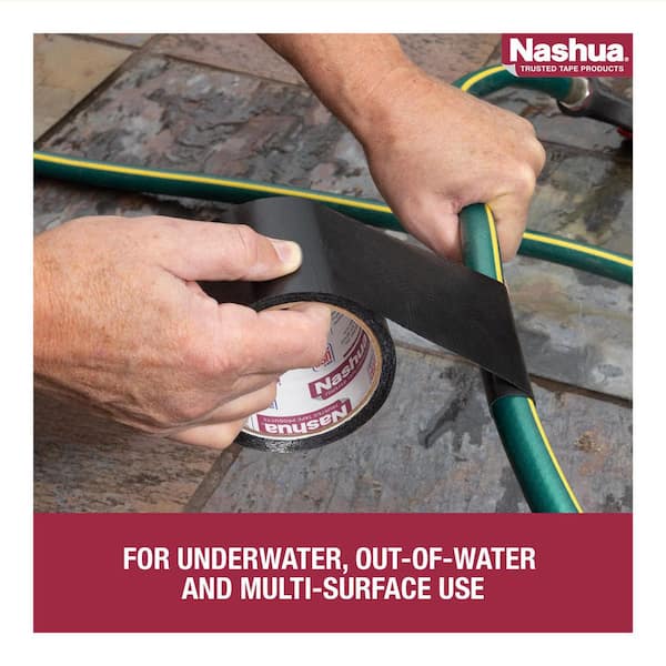 Nashua Tape 3 in. x 15 ft. (5 yds.) Aqua-Seal Waterproof Tape in Black ...