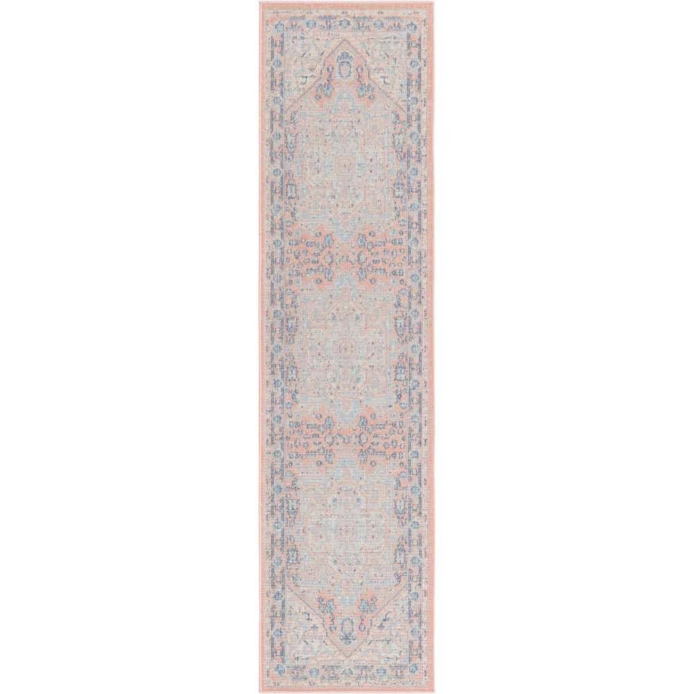 Unique Loom Whitney Milano Powder Pink 2 ft. x 8 ft. Area Rug 3154877 ...