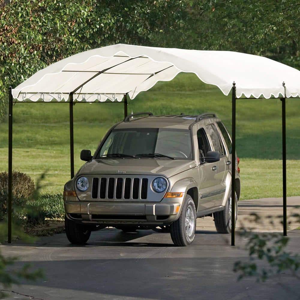 ToolCat 13 ft. x 10 ft. Outdoor Patio Iron Carport Shelter Garage Tent ...