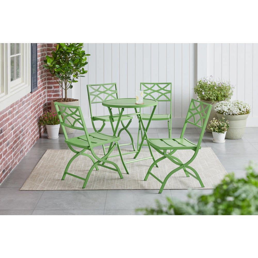 StyleWell Mix and Match Grass Folding Steel Outdoor Chair (1-Piece ...