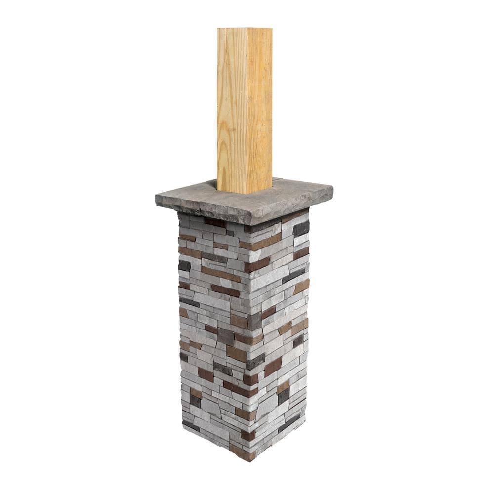 ClipStone 14 in. W x 12 in. L Niagara Column Wrap Faux Stone Siding CSS ...
