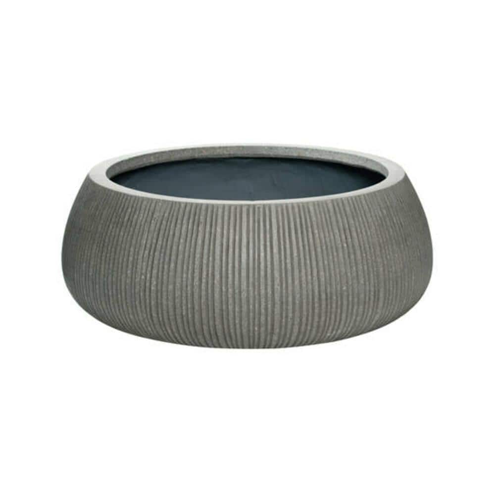 PotteryPots 20.87 in. W x 8.27 in H Double Extra Large Round Dark Grey ...