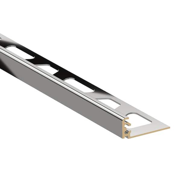 Schluter Jolly Chrome-Plated Solid Brass. 5 in. x 98.5 in. Metal L ...