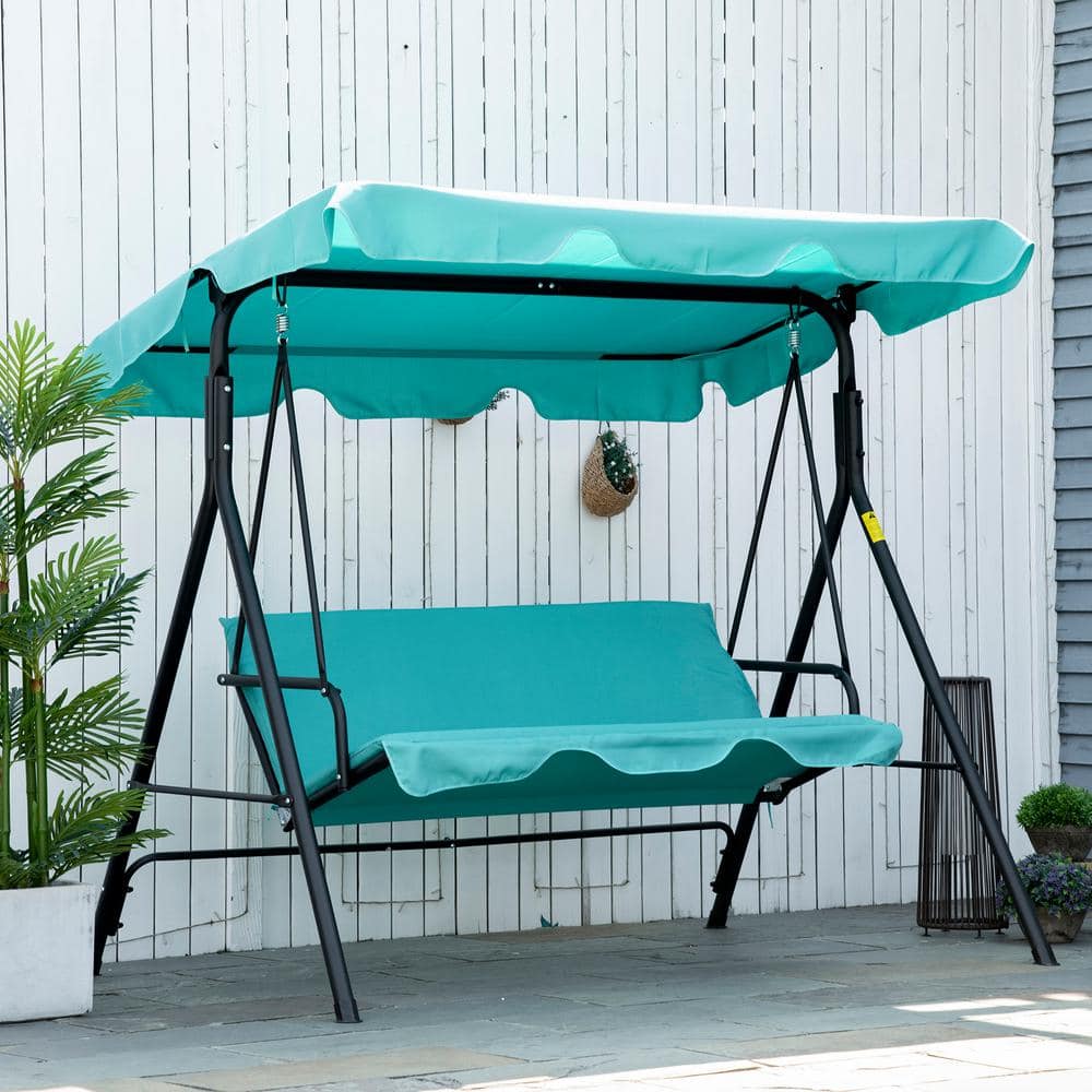 Boosicavelly 68 In W X 43 In D X 60 In H 3 Person Metal Patio Swing