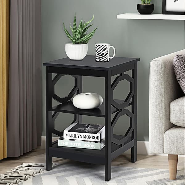 Costway 3-tier Nightstand Sofa Side End Accent Table Storage Display ...