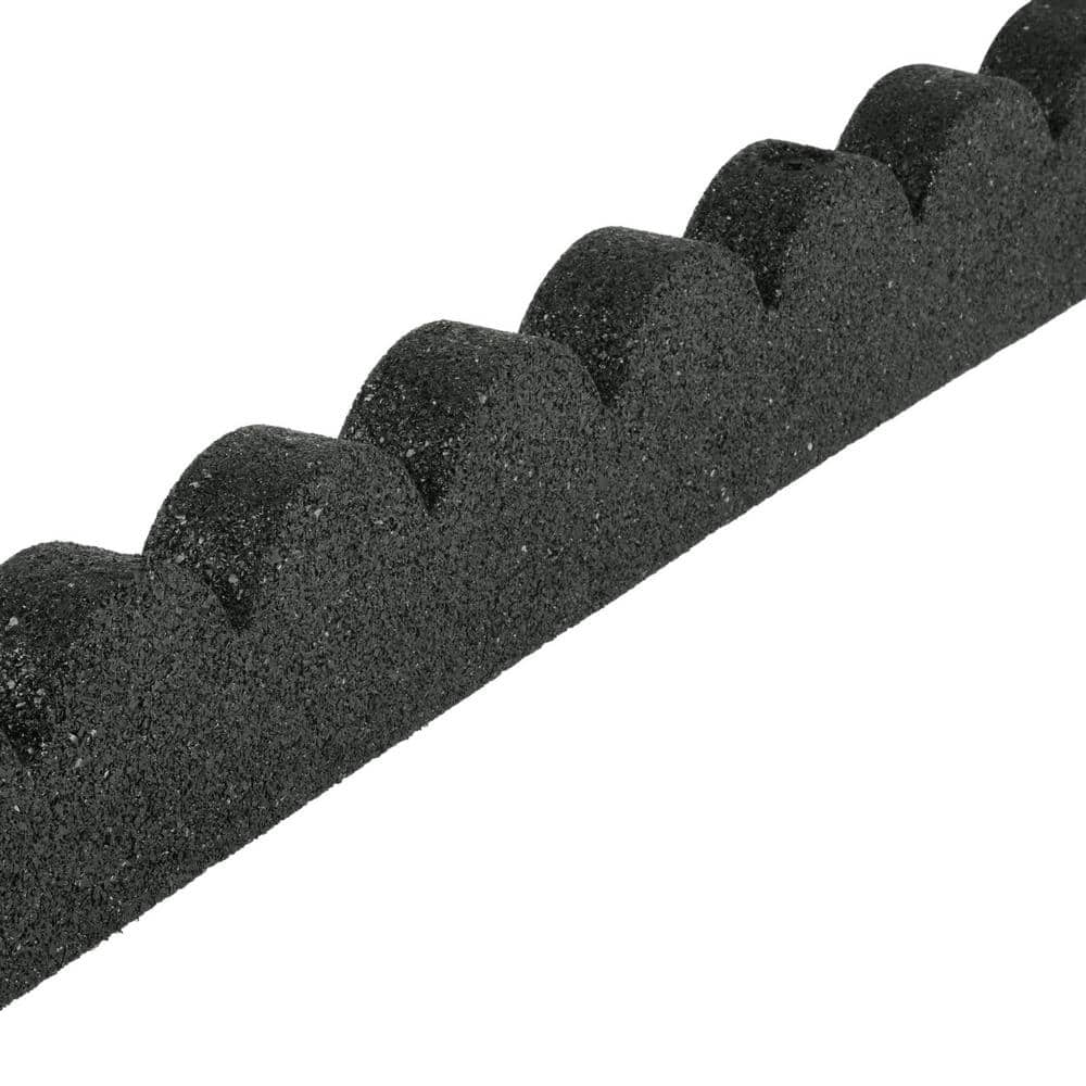 Vigoro 48 in. x 2 in. x 4 in. Black SmartLoc Scallop Rubber Landscape ...