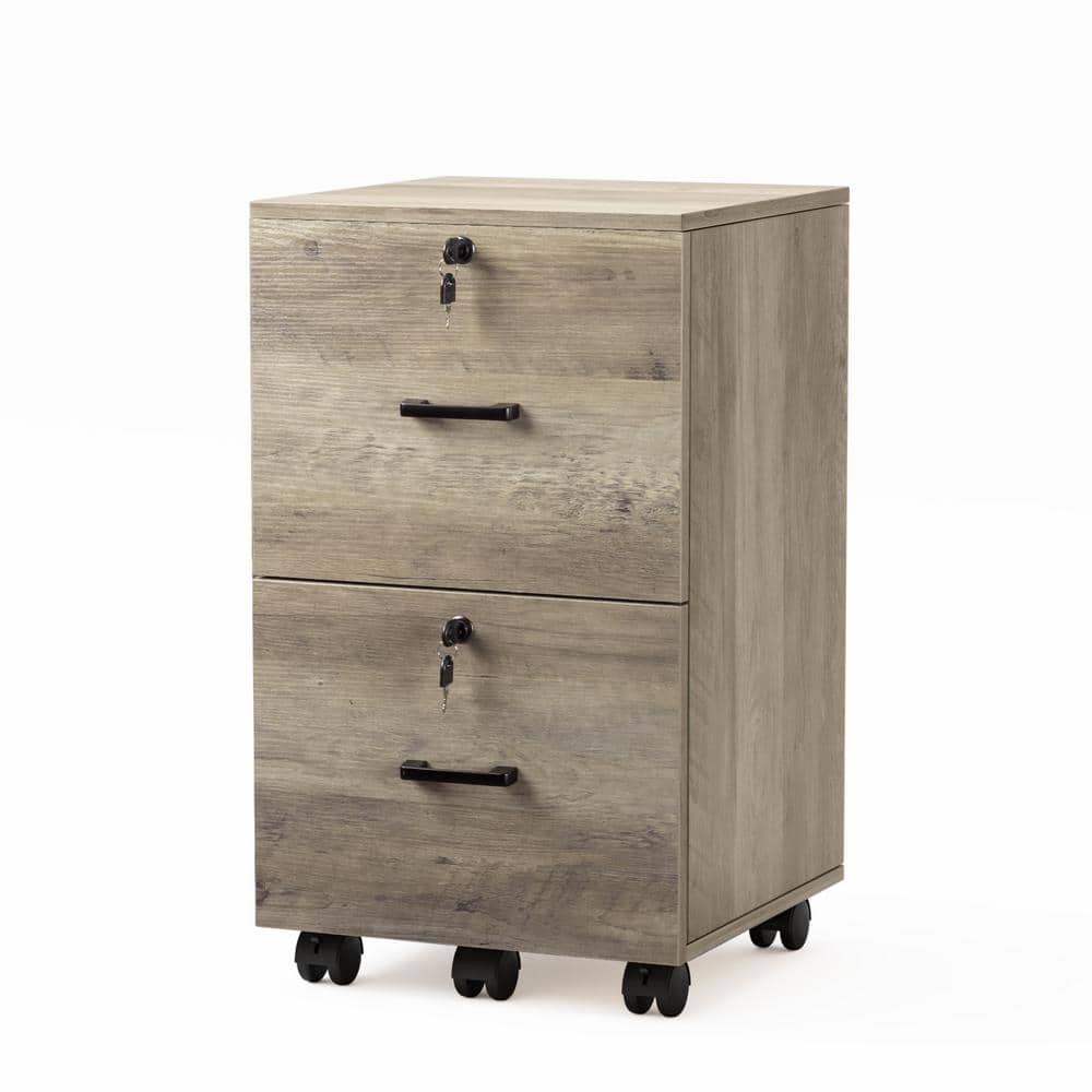 Karl home 2-Drawers Washed Grey Engineered Wood 15.75 in. W Vertical ...