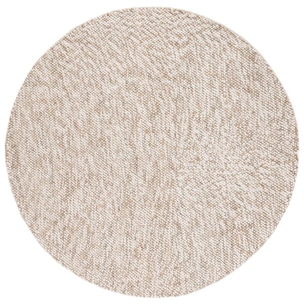SAFAVIEH Natura 6 ft. x 6 ft. Sage/Ivory Uniform Marle Round Area Rug ...