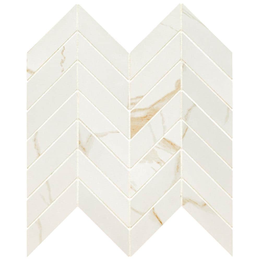 MSI Take Home Tile Sample-Eden Calacatta Chevron 4 in. x 4 in. Matte ...