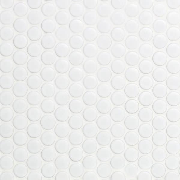 Ivy Hill Tile Bliss Penny White 11.49 in. x 12.32 in. Matte Ceramic ...